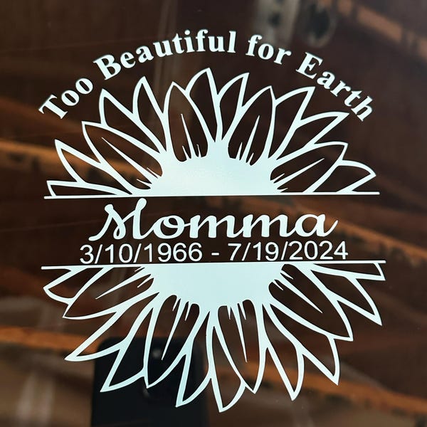 Personalized Car Memorial Car Decal, Custom Name Vinyl Decal, in Loving ...