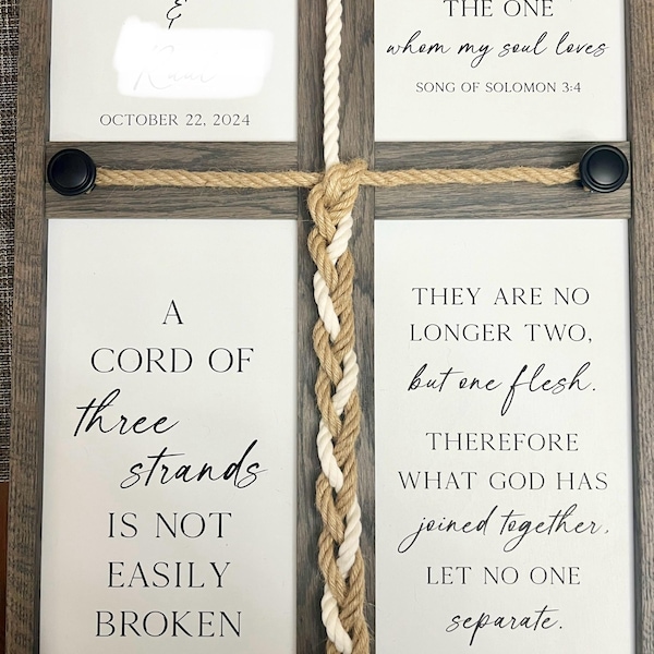 A Cord of Three Strands Unity Ceremony Braided Cord Cross Sign With ...