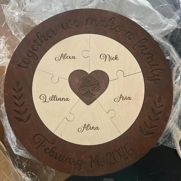Personalized Family Wooden Puzzle: Unity Wedding Keepsake - Etsy