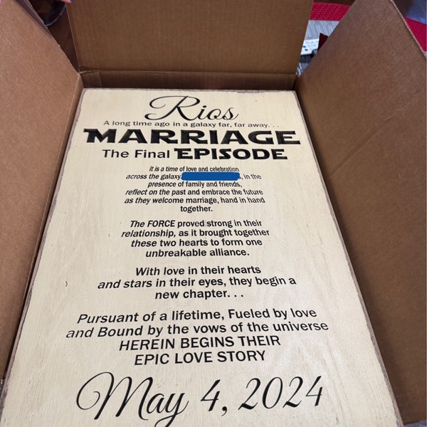 Personalized Carved Wooden Sign - "marriage the Final Episode ... Star ...