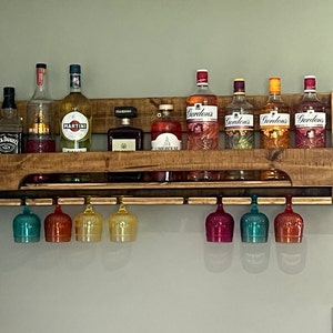 75cm Floating Home Bar/ Wine or Spirit Rack Reclaimed Wood - Etsy UK
