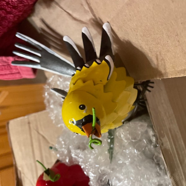 Gold Finch on Garden Stake - Garden Home Decor- Wild Bird Art - Gift ...