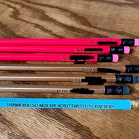 Pastel Pink Custom Pencils, Personalized Pencils, Engraved Pencils ...