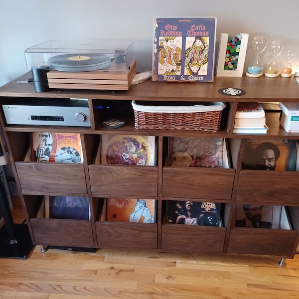 R/D Vinyl Record Storage Cabinet, 8-drawer, With Receiver Bays | Made ...