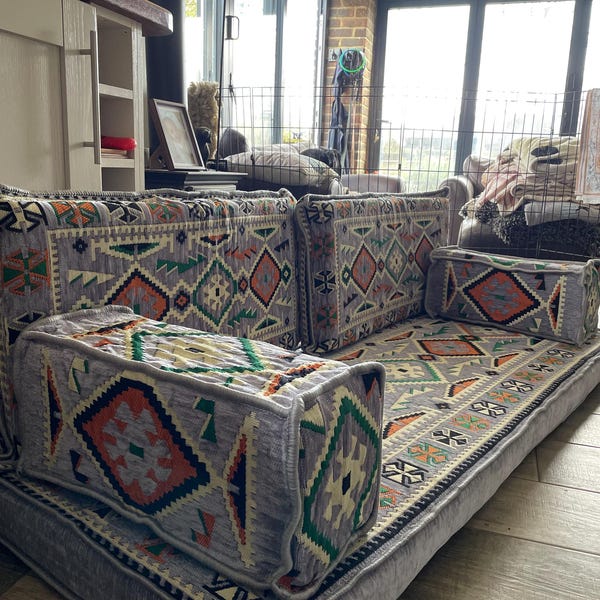 Floor Sofa Set, Arabic Majlis, Modular Sofa, Navy Blue Sofa, Reading ...