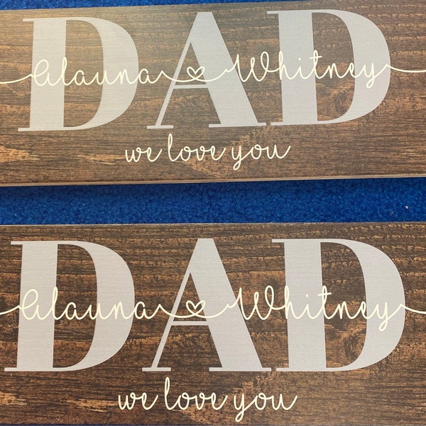 Dad We Love You Sign With Kids Names, Personalized Dad Sign, Sign With ...