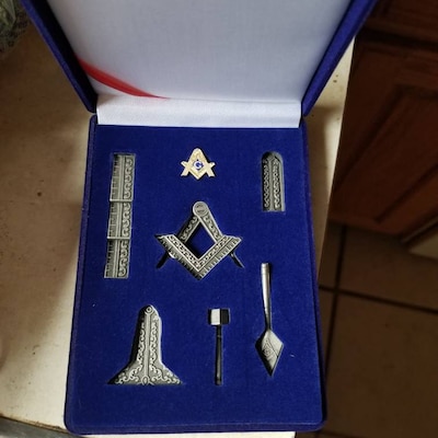 Masonic Mini Working Tool Gift Set With Lapel Pin antique Gold - Etsy