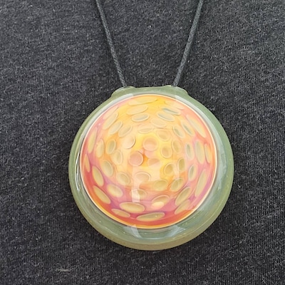 Double Helix Pendant Twisted Glass Talisman Spiral Borosilicate ...