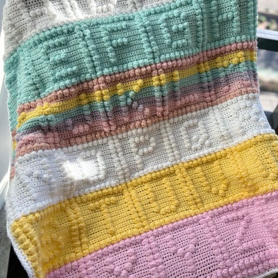 Football in Field Afghan C2C Crochet Pattern, Written Row Counts, C2C ...