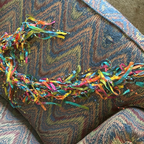 Denim Scarf, Blue Denim Scarf, Scarf Necklace, Denim Scarf Jewelry ...