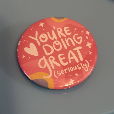 Encouraging Pins Cute Phrase Buttons - Etsy