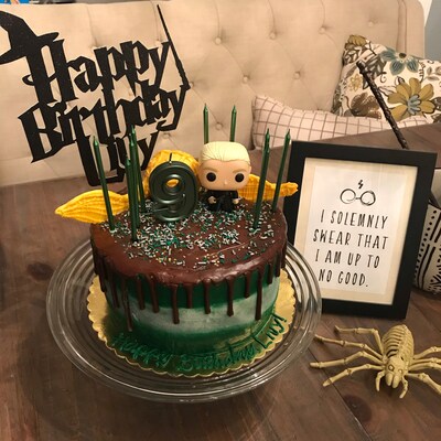 Wizard Themed Custom Happy Birthday Cake Topper, Wizard Birthday ...