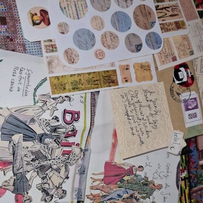 Digital French Ephemera Pack, Digital Vintage Papers, Printable Paper ...