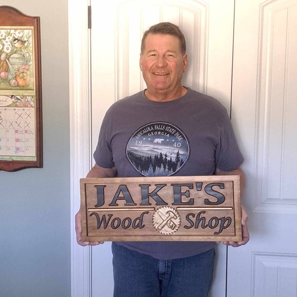 Custom Wooden Shop Sign | Wood Workshop Sign | Gifts for Men | Gifts ...