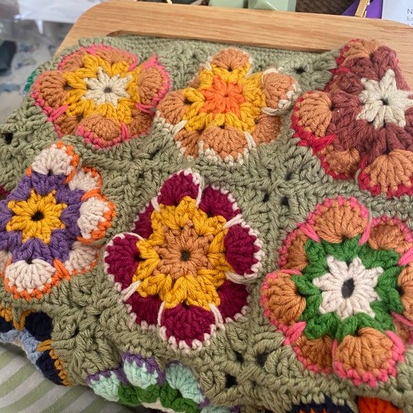 Vintage Color Crochet Purse Leather Handle , Gift for Mum Special Day ...