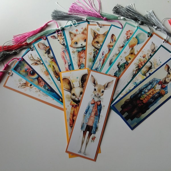 15 Cute Animal Printable Bookmarks | Digital Download JPG Bookmark Set ...