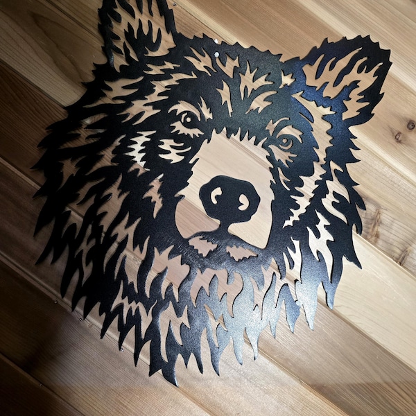 Bear Head Metal Wall Art | Unique Wildlife Decor - Etsy