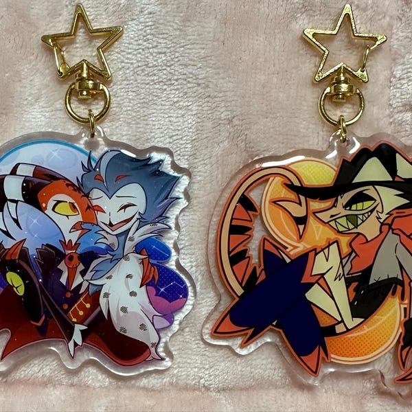 Helluva Boss Acrylic Epoxy Keychains Blitz Stolas Moxxie Millie ...