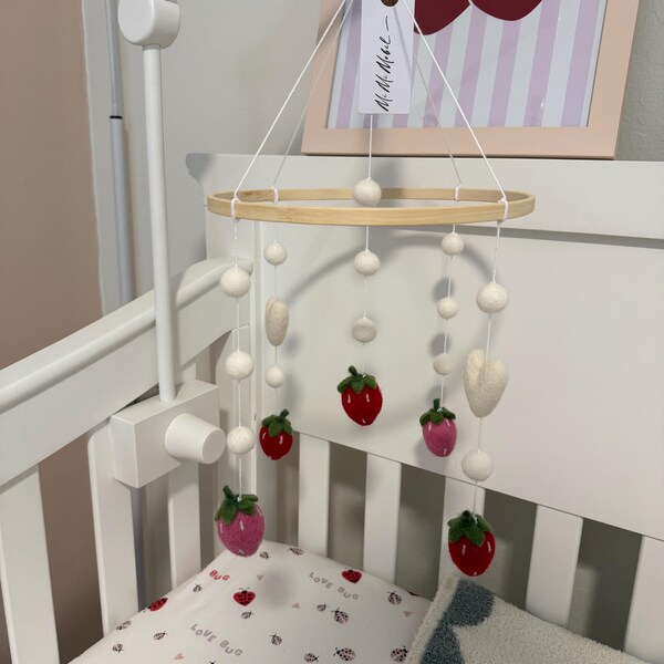 Strawberry Mobile/baby Mobile/fruit Felt Mobile/strawberry Decoration ...