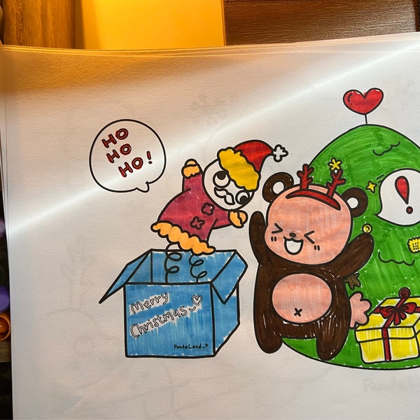 Cute Christmas Holiday Winter Animal Coloring Sheet Activity Pages ...