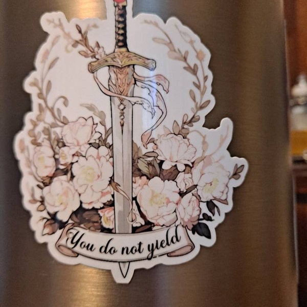 You Do Not Yield Sticker: Throne of Glass Sword, Floral Vinyl Decal - Etsy