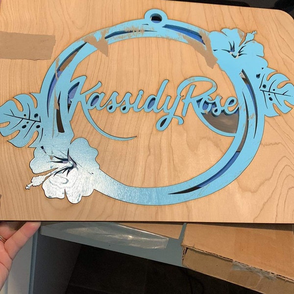 Tropical Wall Sign, Custom Kids Name Sign, Kids Room Decor, Tropical ...