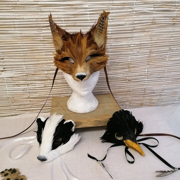 Luxury Red Fox Mask, Unisex Adult Fox Mask, Woodland Animals, Festival ...