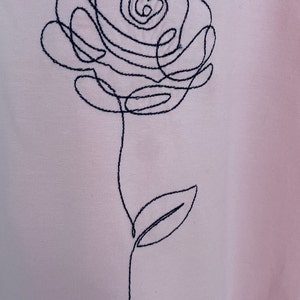 One Line Rose Machine Embroidery Design, 5 Sizes, Instant Download - Etsy