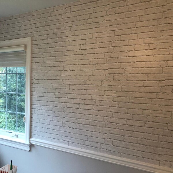 Peel and Stick | Self Adhesive Wallpaper | Brick Peel and Stick | White ...