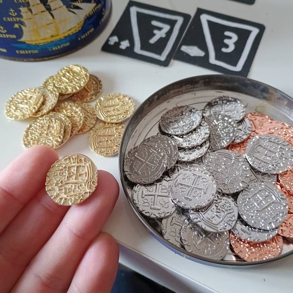 Arabic Antique Gold Metal Coins, 22mm, for Treasure Chest, Board Game ...