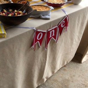 1st Birthday Hat First Birthday High Chair Banner and Hat Red and White ...