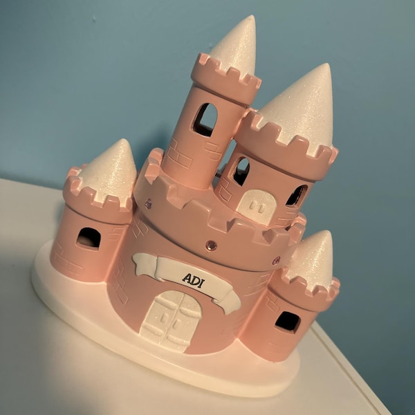 Personalized Pink Princess Castle Piggy Bank - Personalized Gift for ...