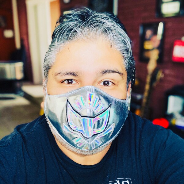 Hand Made Lucha Libre Face Mask Wrestling Luchador Silver Platinum ...