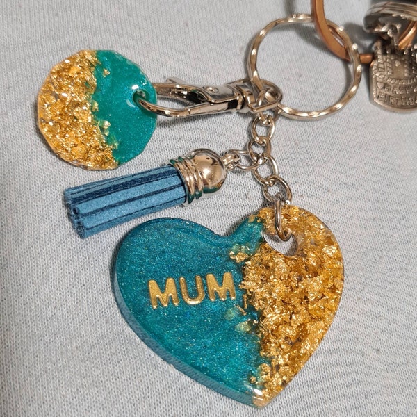 Personalised Mum Keyring Heart and Trolley Coin Keychain // Custom ...