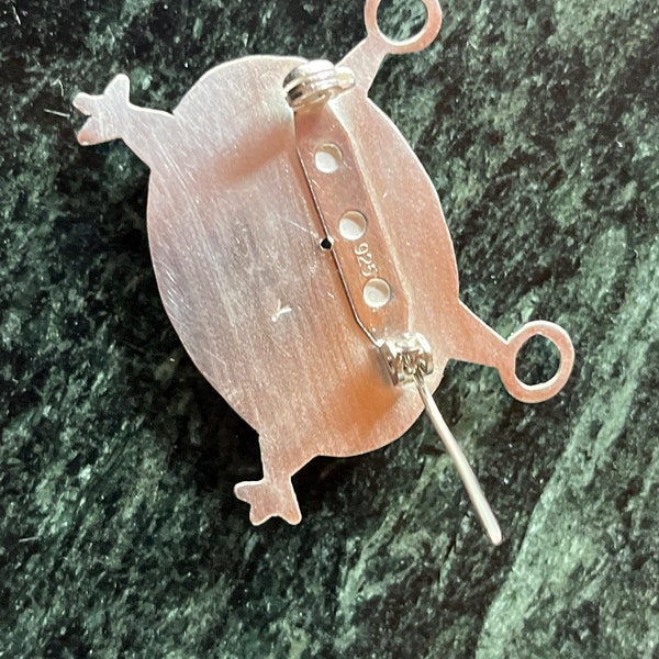 Sterling Silver Brooch Pin Back With 3 Holes, 925 Silver Plain Brooch ...