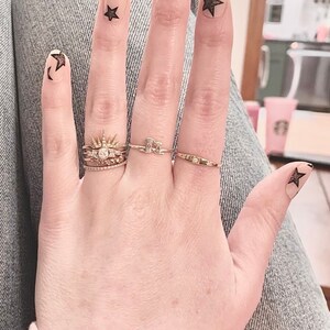 Star Setting Diamond Stacking Ring / 14k Gold Dainty Delicate - Etsy
