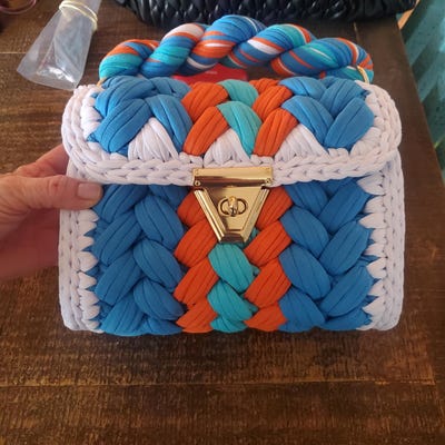 Multi Color Bag/hand Woven Bag/crochet Bag/knitted Bag/colorful Bag ...