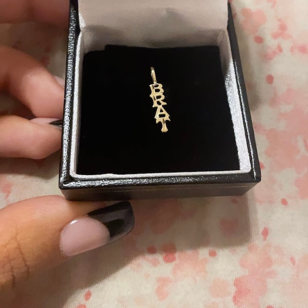 New 14k Yellow Gold Brat Charm Pendant - Etsy Canada