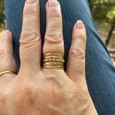 Bohemian Stacking Rings Boho Rings Tribal Rings Ripple - Etsy