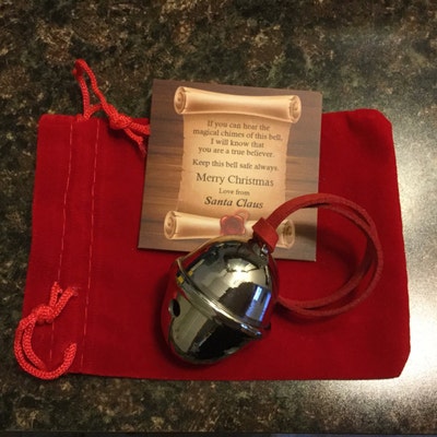 POLAR EXPRESS BELL first Gift of Christmas Inc. Velvet Bag and Suede ...