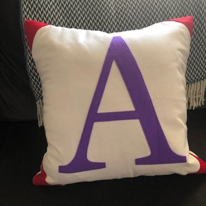 Monogram Applique Pillow Large Felt Letter Personalized | Etsy