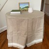 Custom LINEN Box Pleats Table Skirt, Round, Console Fringed Tablecloth ...