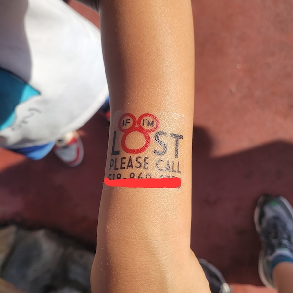 Set of Emergency Contact Temporary Tattoos - If Lost Safety Tattoos ...