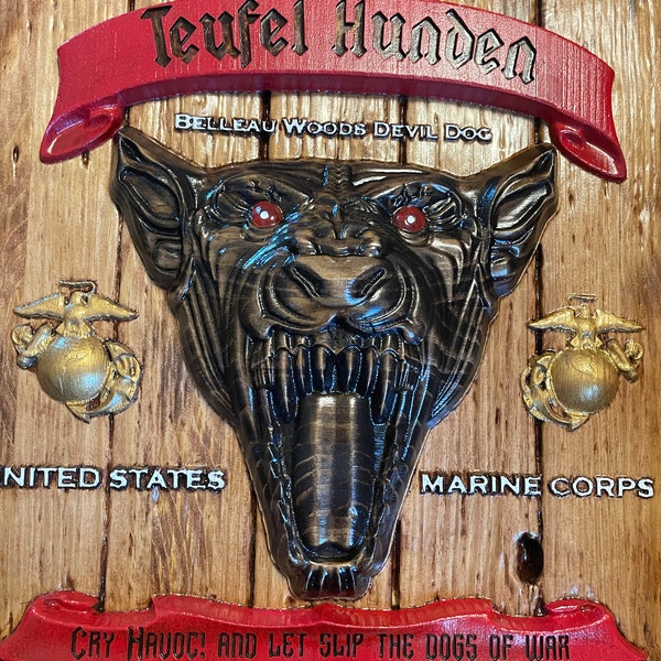 USMC Devil Dog 12" Teufel Hunden Military Plaque - Etsy