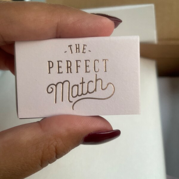The Perfect Match Customized Match Boxes - Retro Style - Wedding Favor ...