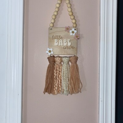 Little Babe Cave Boho Girls Decor Floral Girls Sign Nursery Decor ...