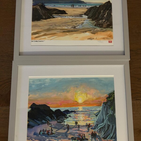 Original Woolacombe Beach Painting Sunset Art Coast Picture North Devon ...