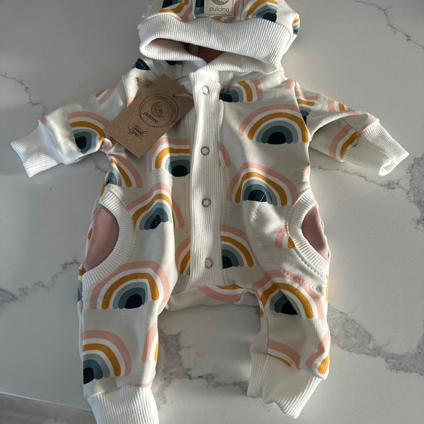 Newborn Cotton Overalls: Handmade Baby Romper, Preemie Clothes - Etsy