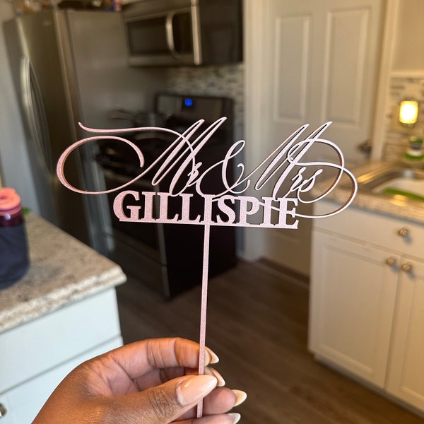 Custom Name Gold Wedding Cake Topper, Personalized Cake Topper, Custom ...