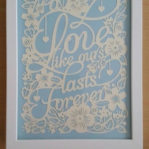 Papercut Template 'A Love Like Ours Lasts Forever' - Etsy UK